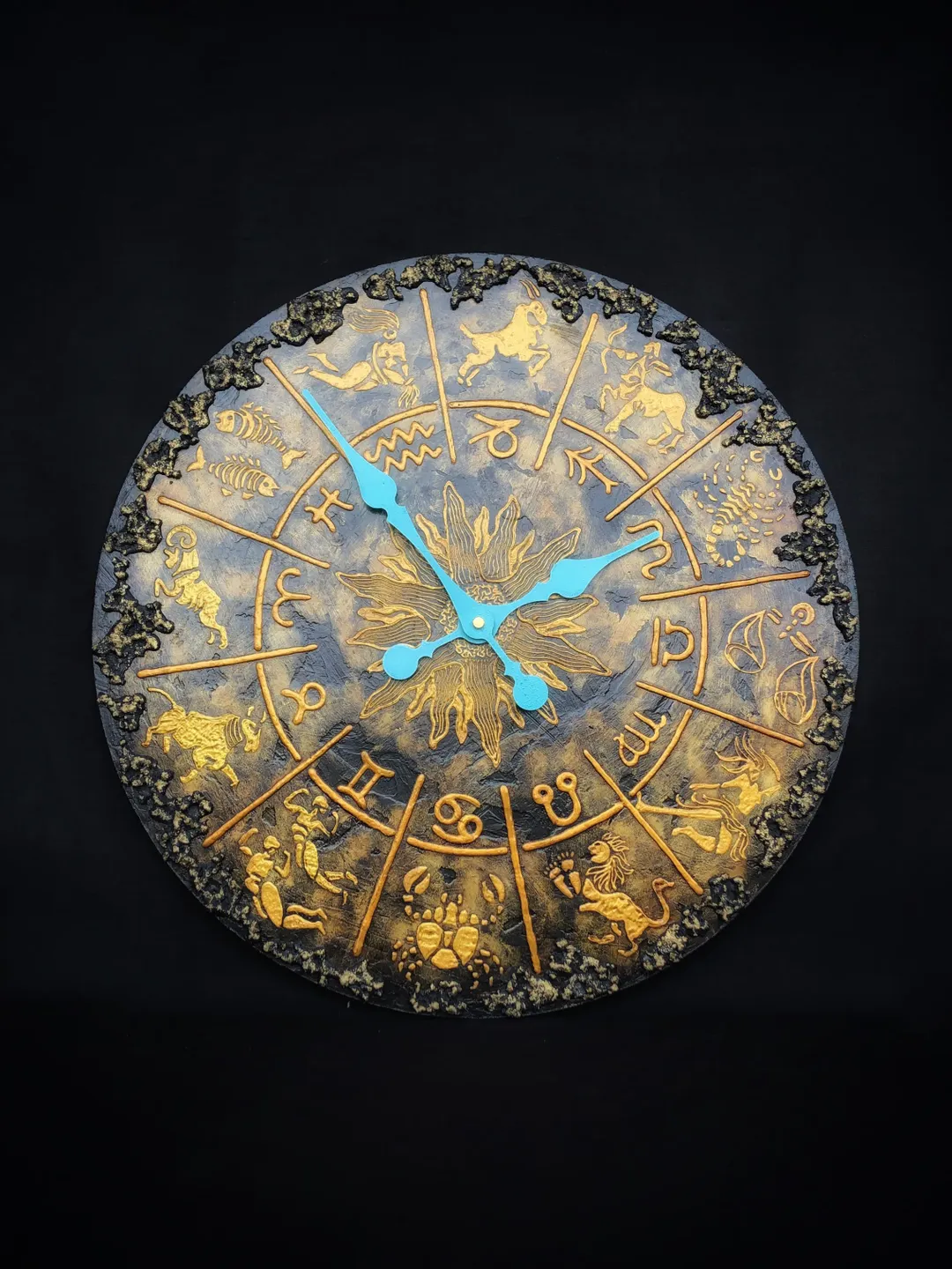 Large horoscope zodiac wall clock for bedroom, livingg room, kitchen