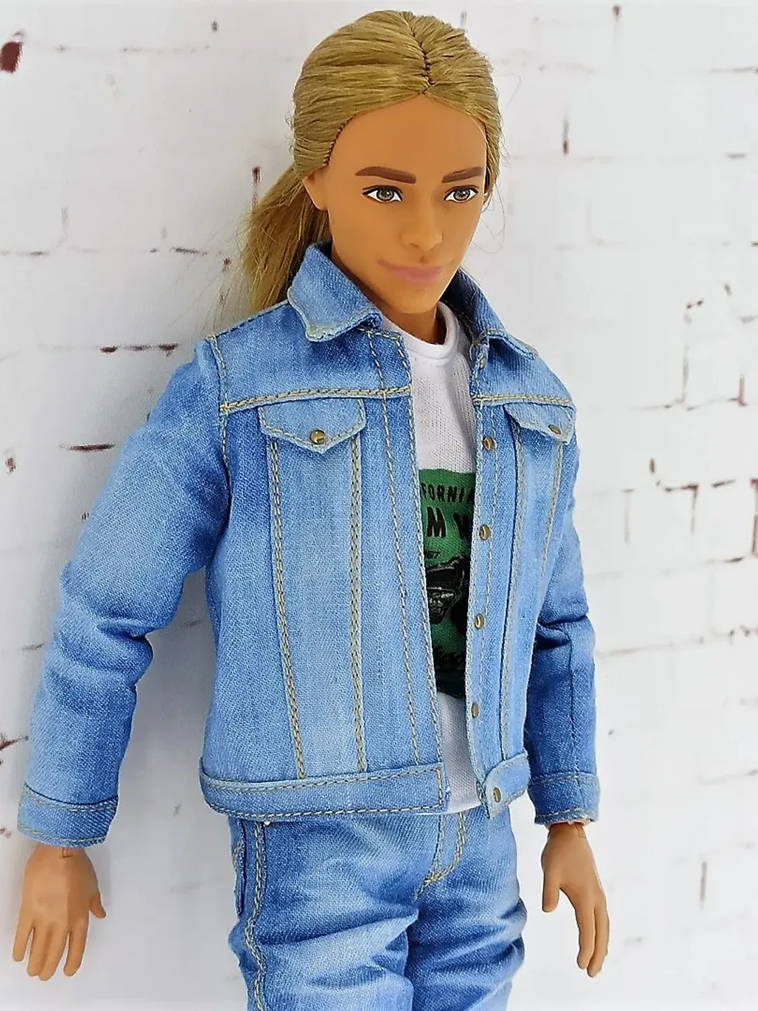 Shirt for Ken doll and other similar dolls (Yellow and blue strokes)