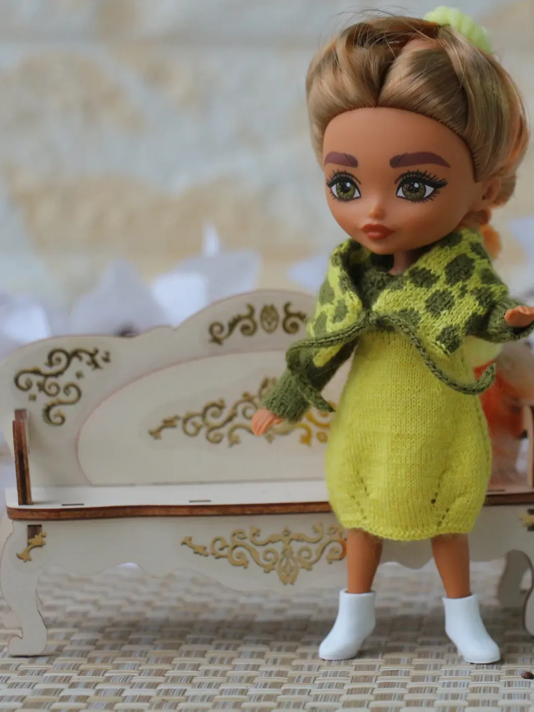 Barbie Extra Minis Dark Grey hand knitted Dress. Realistic miniature ...