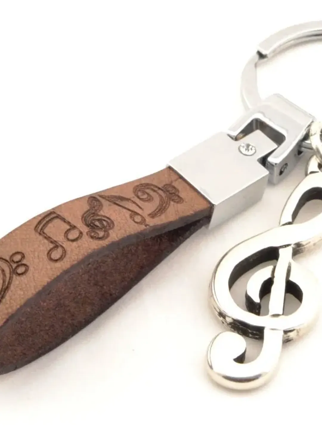 Customized Music Note Keychain, Music Teacher Gift, Leather Keychain ...