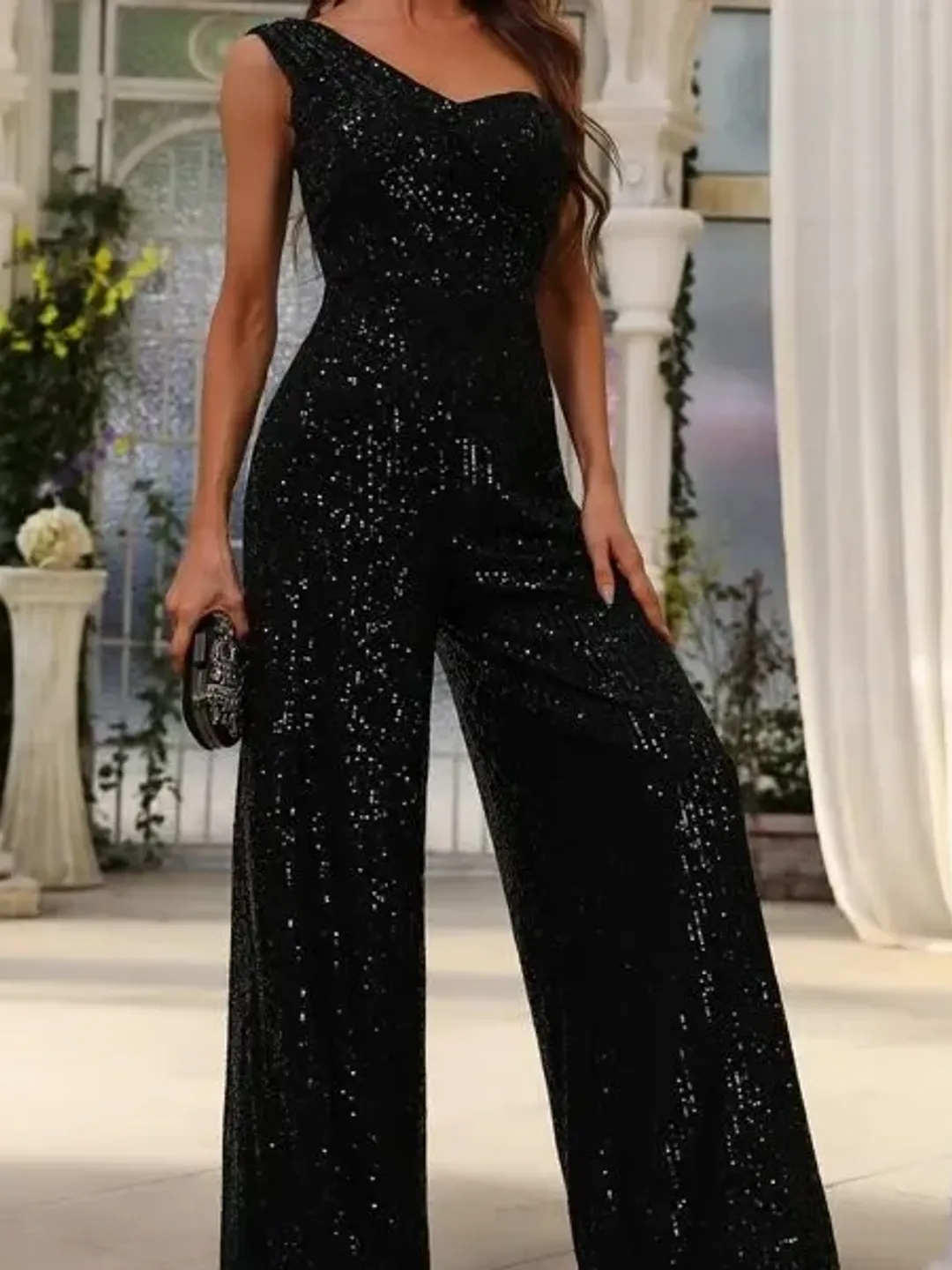 Red Sequin Spaghetti Strap Fringe Trim Romper Jumpsuit Wedding Party ...
