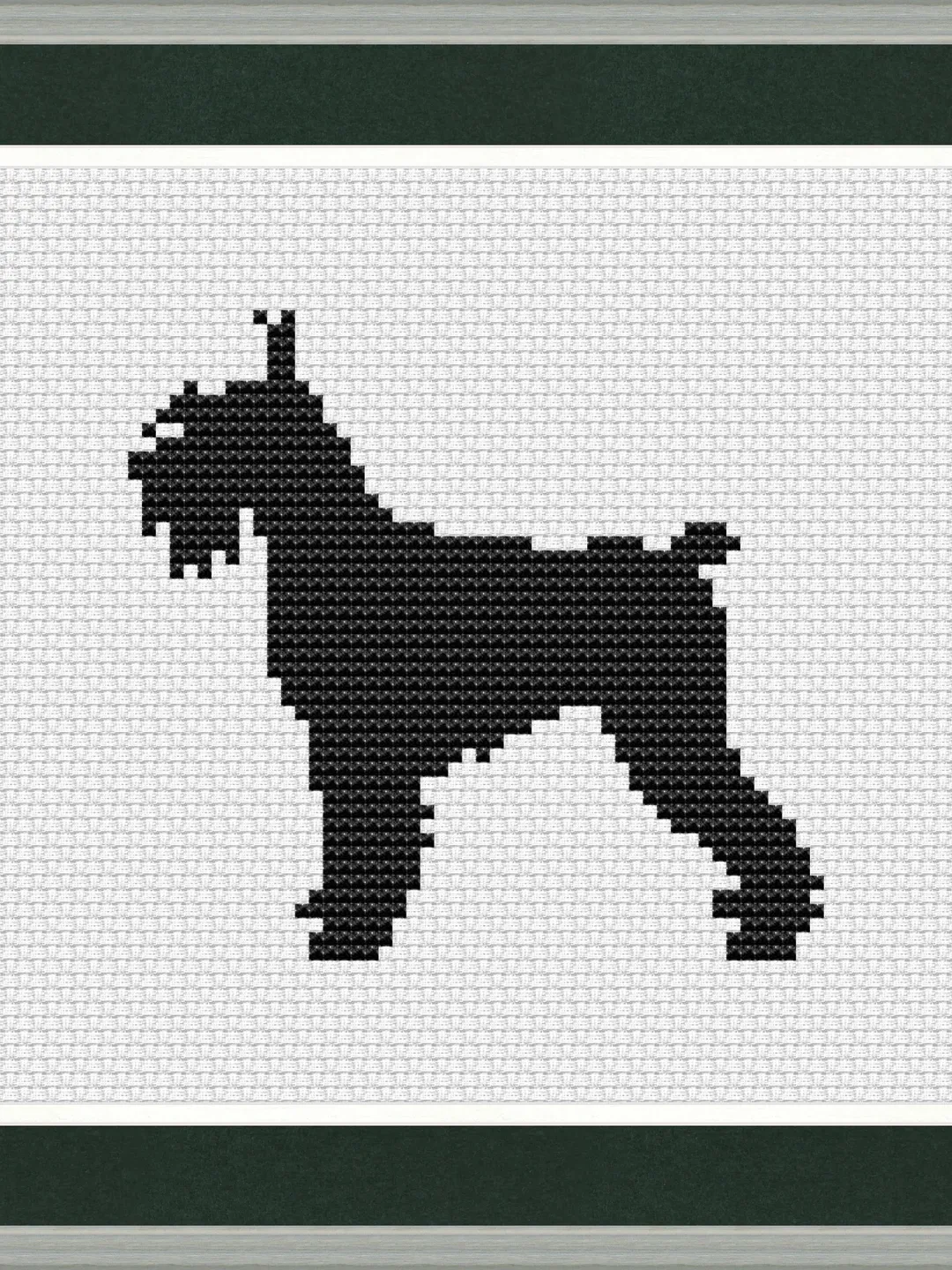 Schnauzer cross stitch pattern PDF, Silhouette Dog cross stitch design ...