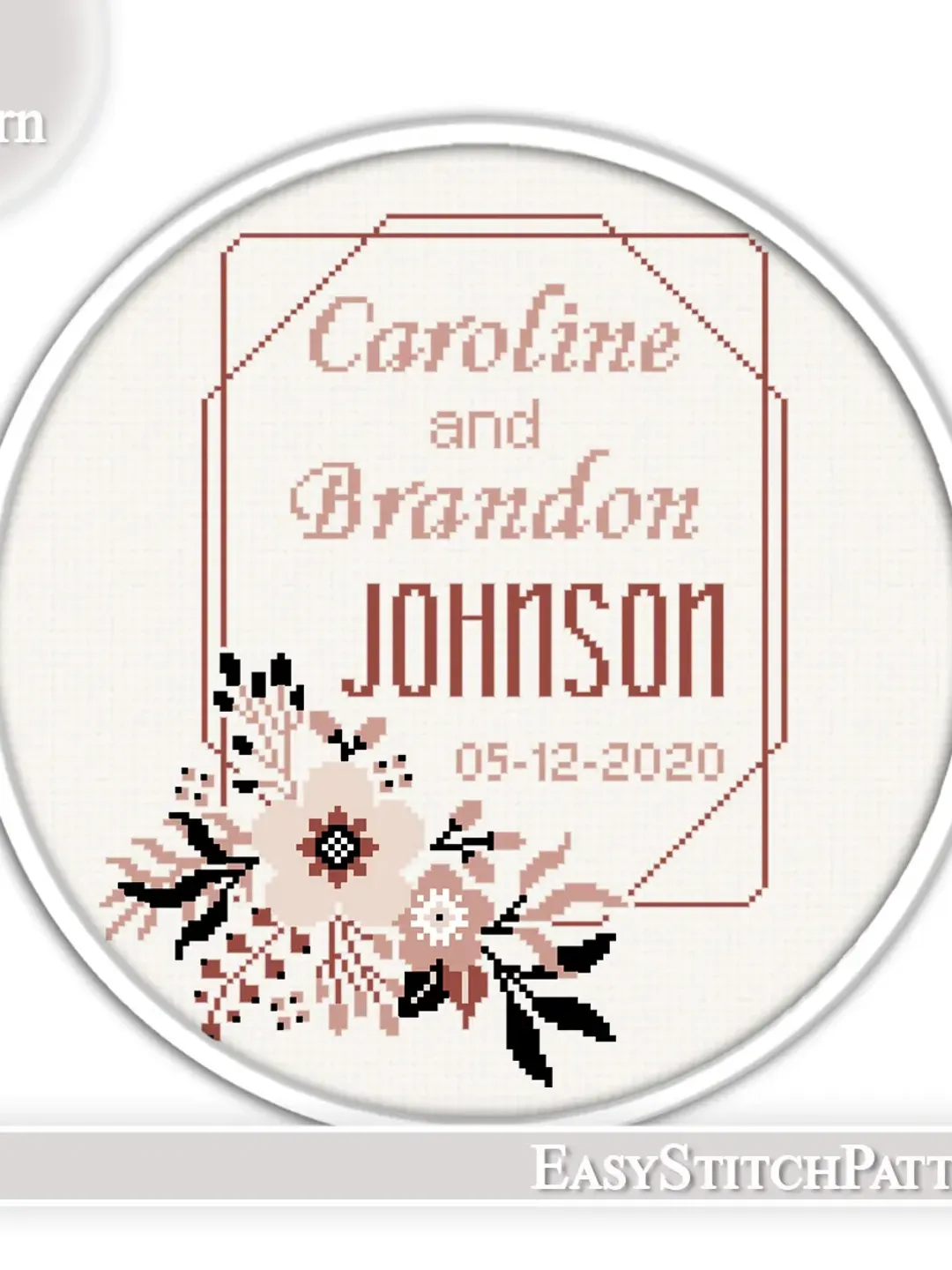 Wedding cross stitch pattern. Anniversary cross stitch pattern. DIY.