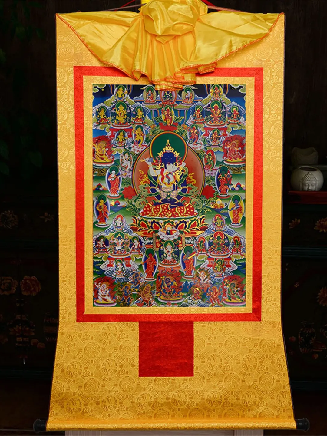 Bardo Thodol Thangka Brocade,42 Silent Deities of the Bardo,Tibetan ...