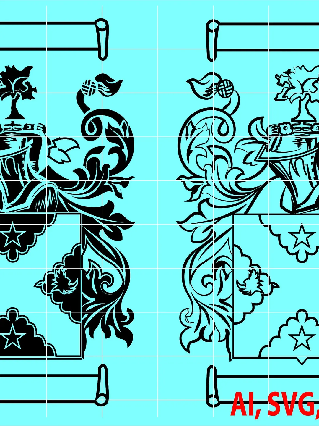 Handcuffs Scroll Design Custom, Ai, Vector, SVG, DXF, PNG, Digital