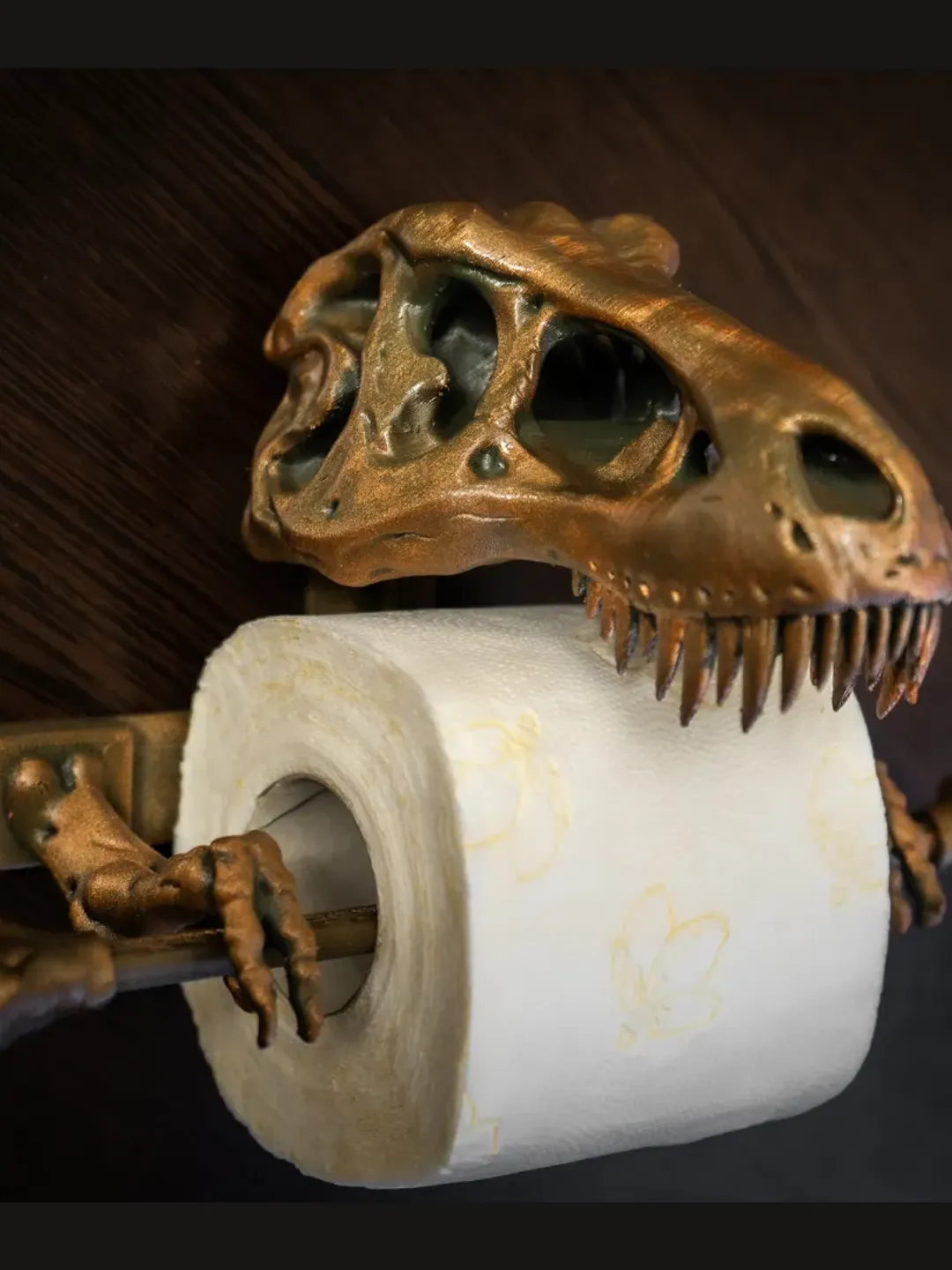 T-Rex Toilet Paper Holder 3D Printed - Bathroom accessories.