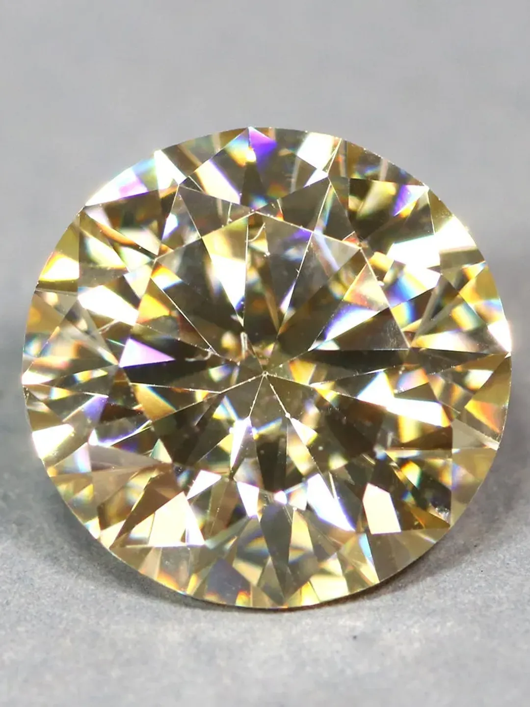 2.00 CT Astonishing Fire! Golden Yellow Moissanite Round cut for jewelry