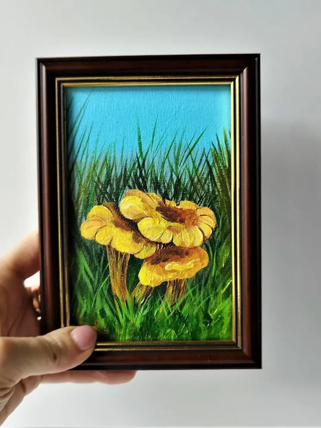 Mushroom paintings fly agaric wall art set of 2
