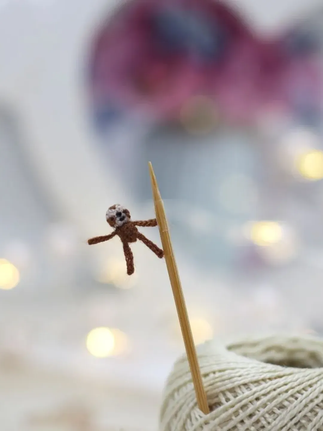 Sloth micro crochet animals dollhouse miniatures tiny crochet sloth ...