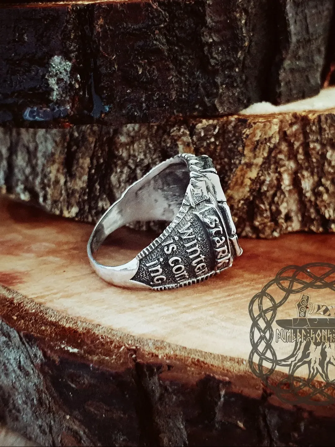 House Stark Ring, Sterling Silver Wolf Ring, Game of Thrones Cosplay ...