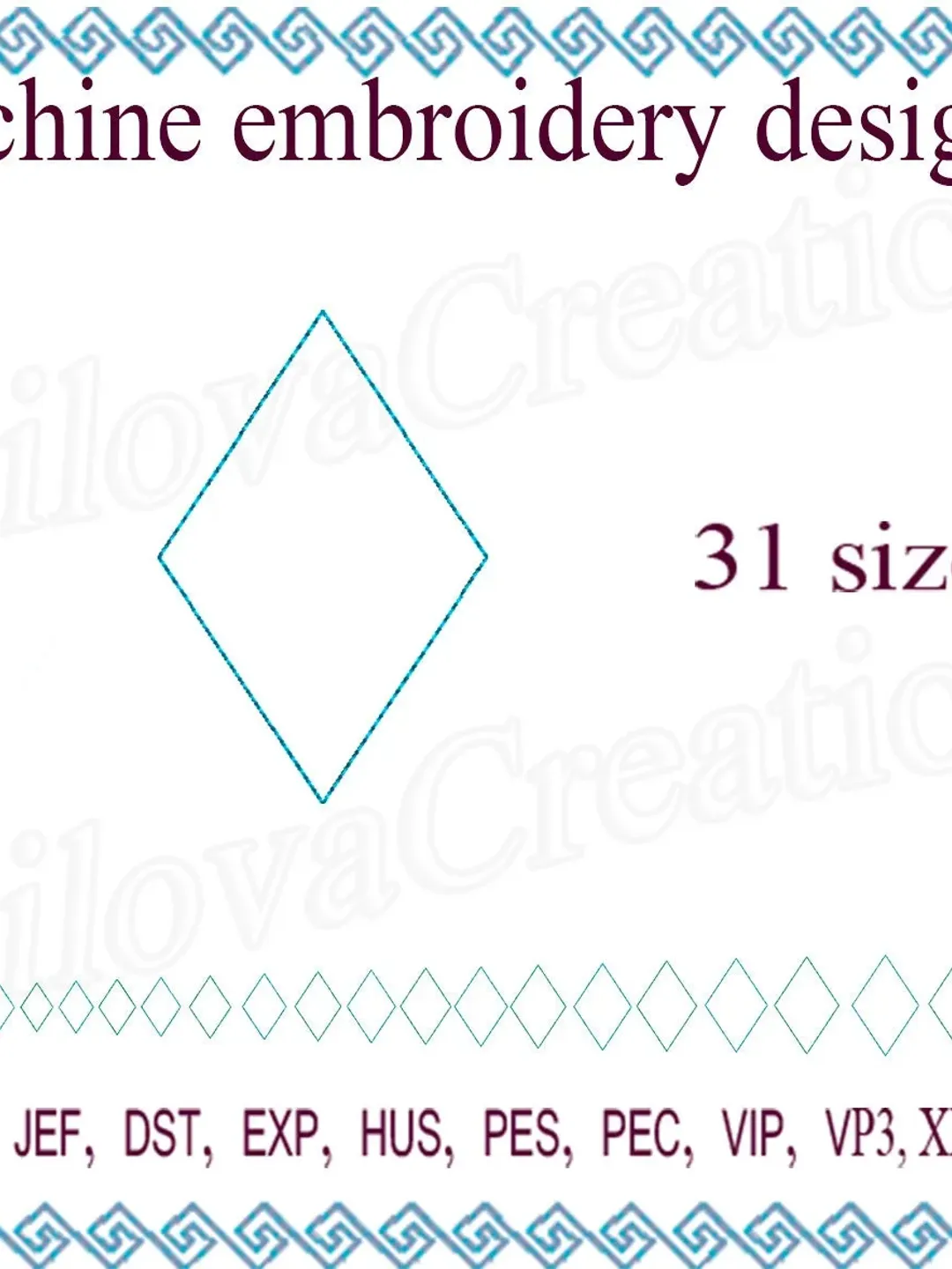 Rhombus embroidery designs. Mini rhombus embroidery design. Shapes ...
