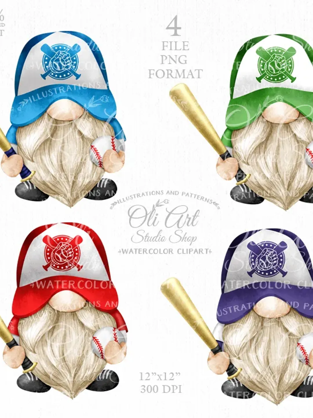 Baseball gnome. Clip art png, cute characters, hand drawn graphics