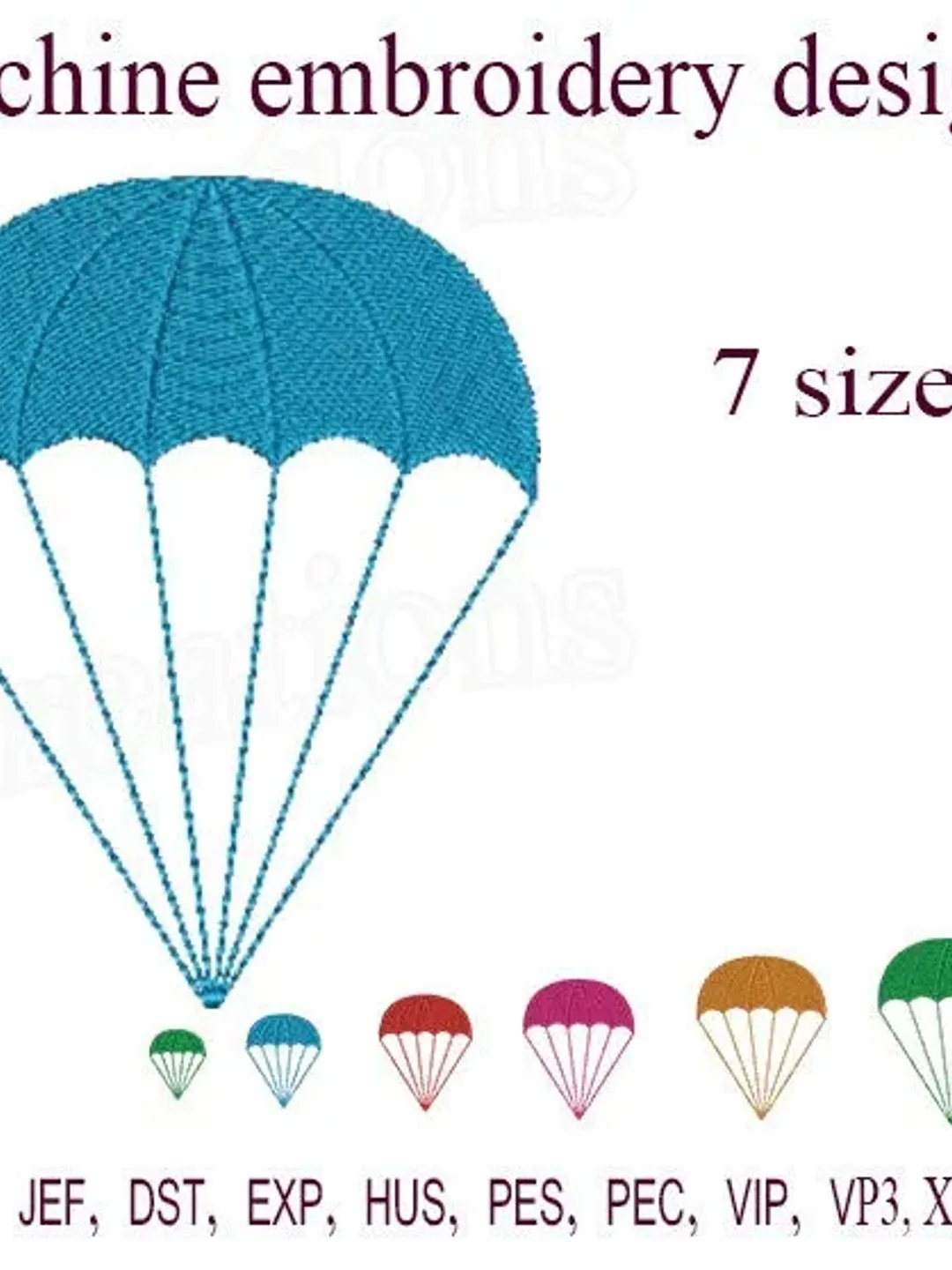 parachute embroidery designs. Machine embroidery design. sport ...