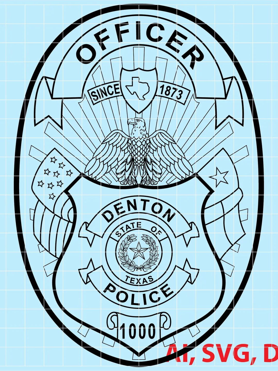 Police Badge, State of Texas Unthsc Police Badge, Logo, Seal, Custom ...
