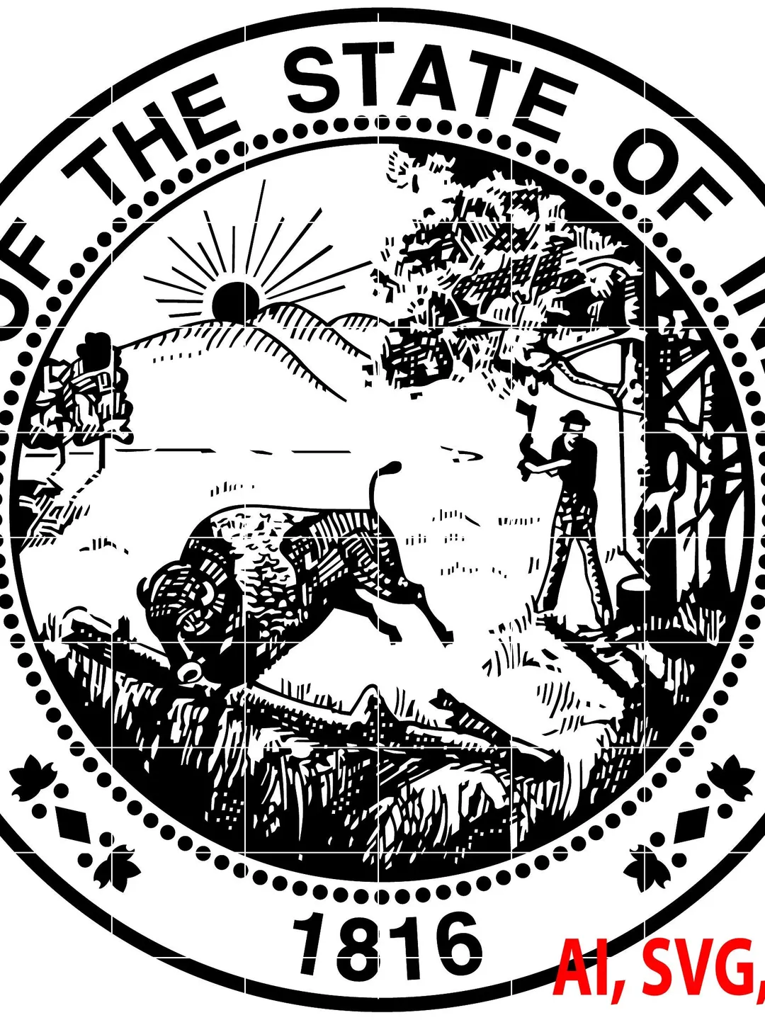 Seal of the State of Kansas Badge, Logo, Seal, Custom, Ai, Vector, SVG ...