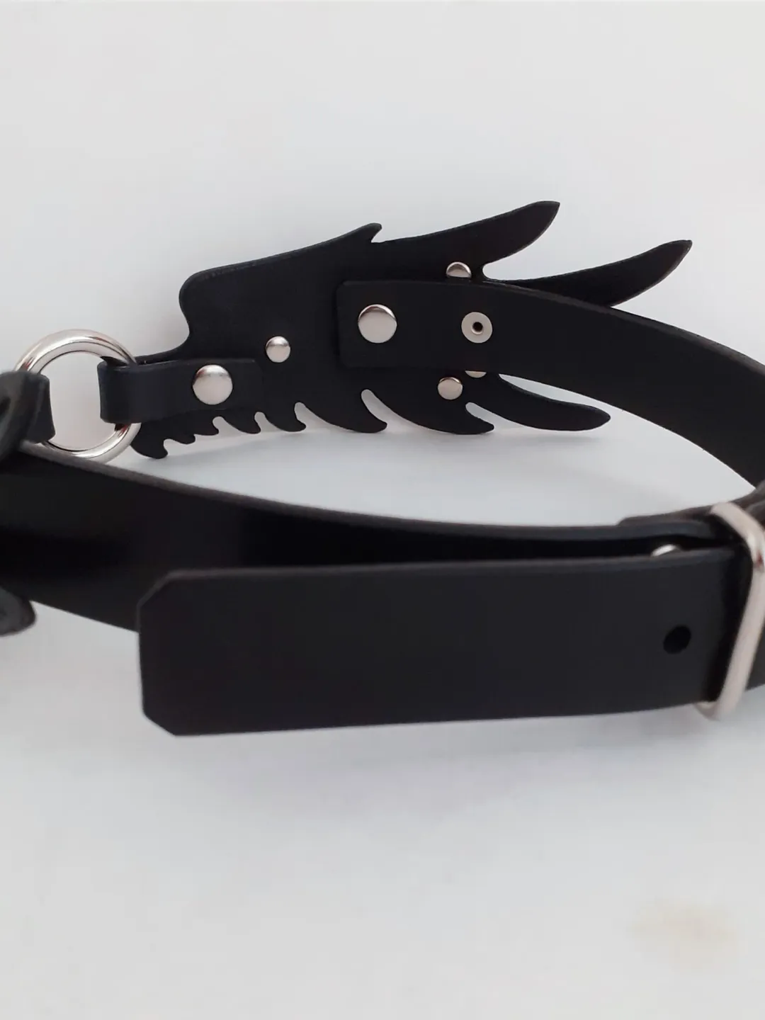 Personalized leather bdsm day collar Gift for sub wings slave collar