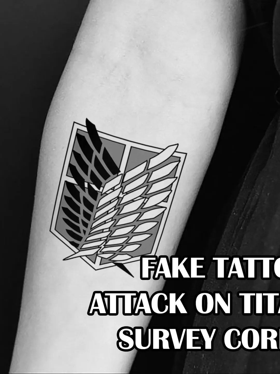 Attack on titan fake tattoo Anime manga merch Survey corps AOT ...