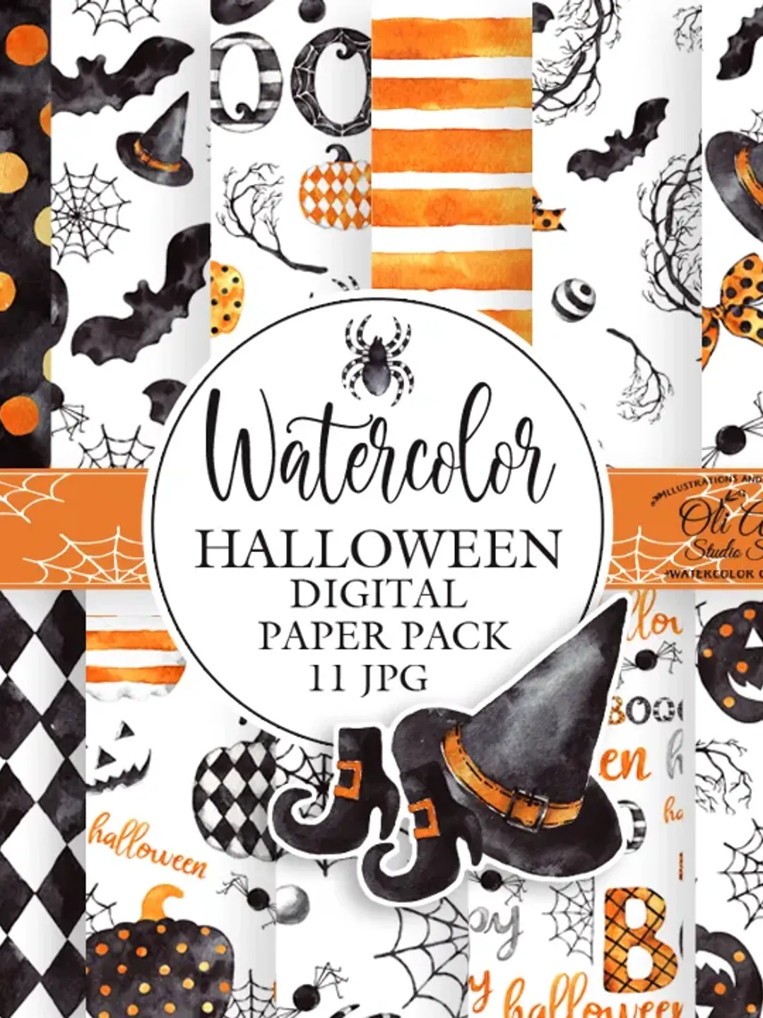 Happy HALLOWEEN clipart. Watercolor Word Halloween. Fall, Hand painted ...