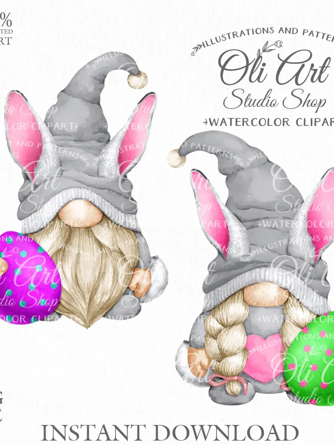 Cowboy Gnome Clip Art, Pink Cowboy Hat, Hand painted clipart, Instant ...