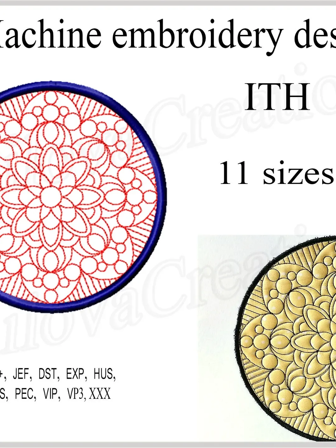 In the hoop embroidery design stand mug rug, plates, lunchmat