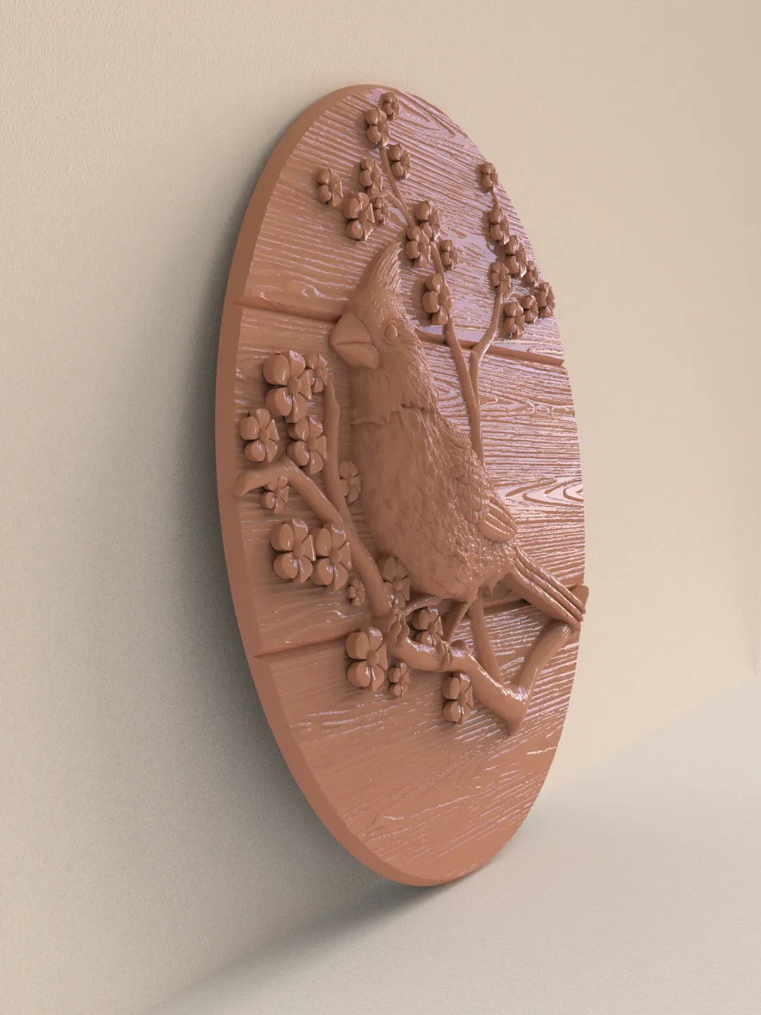 3D Model STL CNC Router file 3dprintable Cardinal Bird Panel