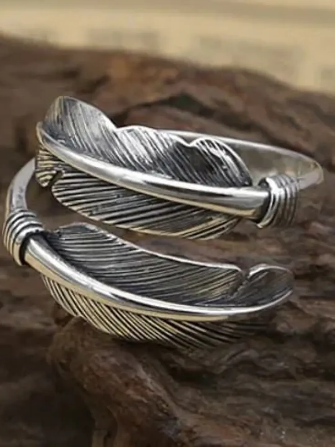 Handmade 925 Silver Feather Ring, Adjustable Feather Ring, Real Silver ...