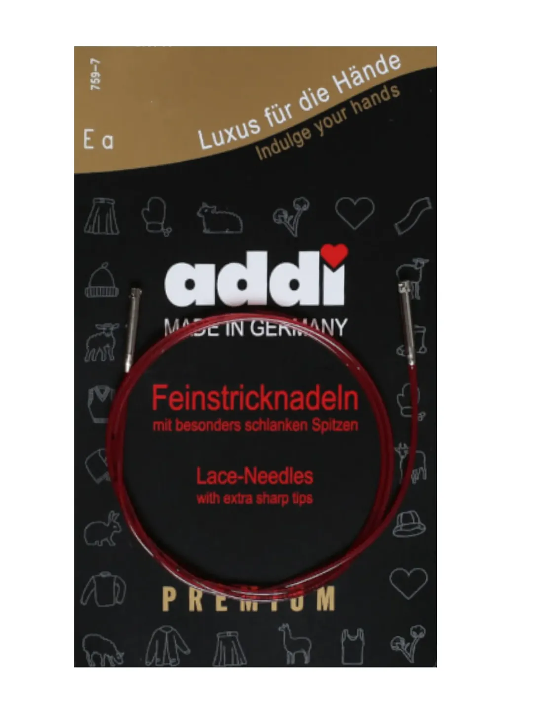 Addi Click -Lace spare cords (Red Single Cord )
