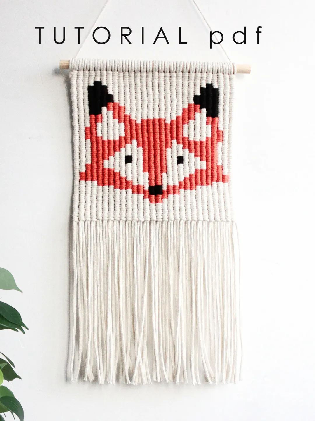 Macrame FOX Tapestry Pattern Pdf, Boho Wall Hanging Diy tutorial