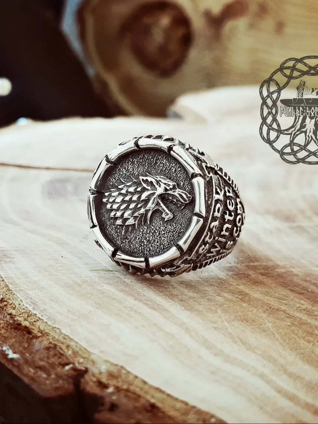House Stark Ring, Sterling Silver Wolf Ring, Game of Thrones Cosplay ...