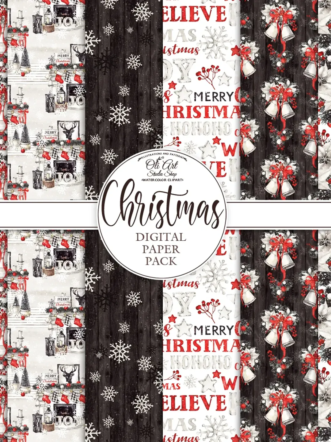 Download Seamless Patterns. Christmas Digital Paper Pack. Xmas. Winter ...