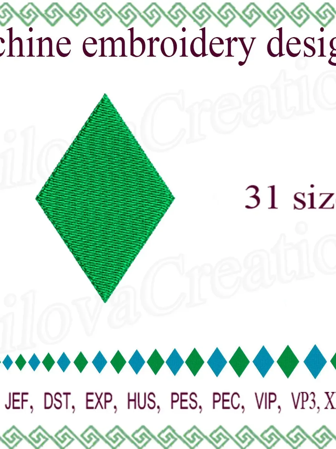 Rhombus embroidery designs. Mini rhombus embroidery design. Shapes ...