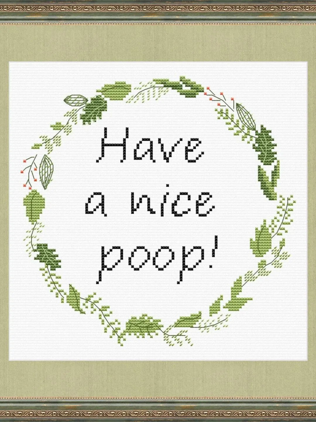 Subversive Cross Stitch Pattern PDF Have A Nice Poop Cross Stitch ...