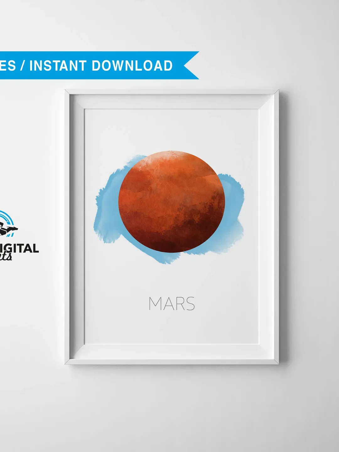 Mars Poster [Watercolor print | Planet printable art | Planet poster ...