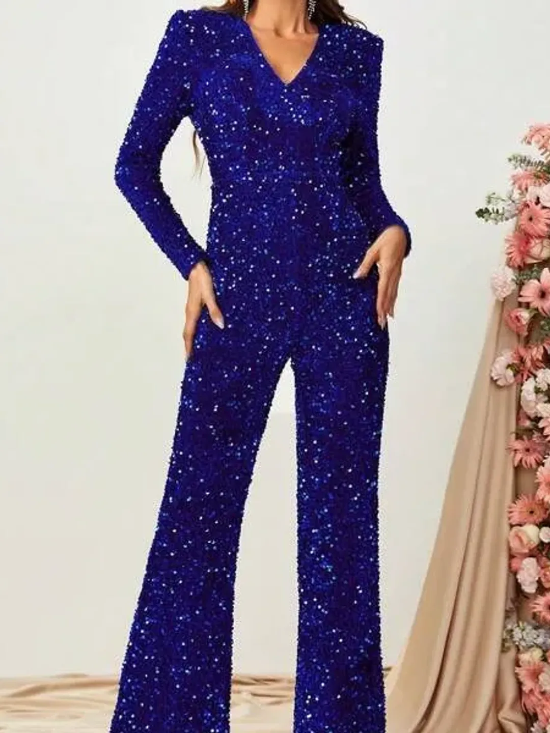 Red Sequin Spaghetti Strap Fringe Trim Romper Jumpsuit Wedding Party ...
