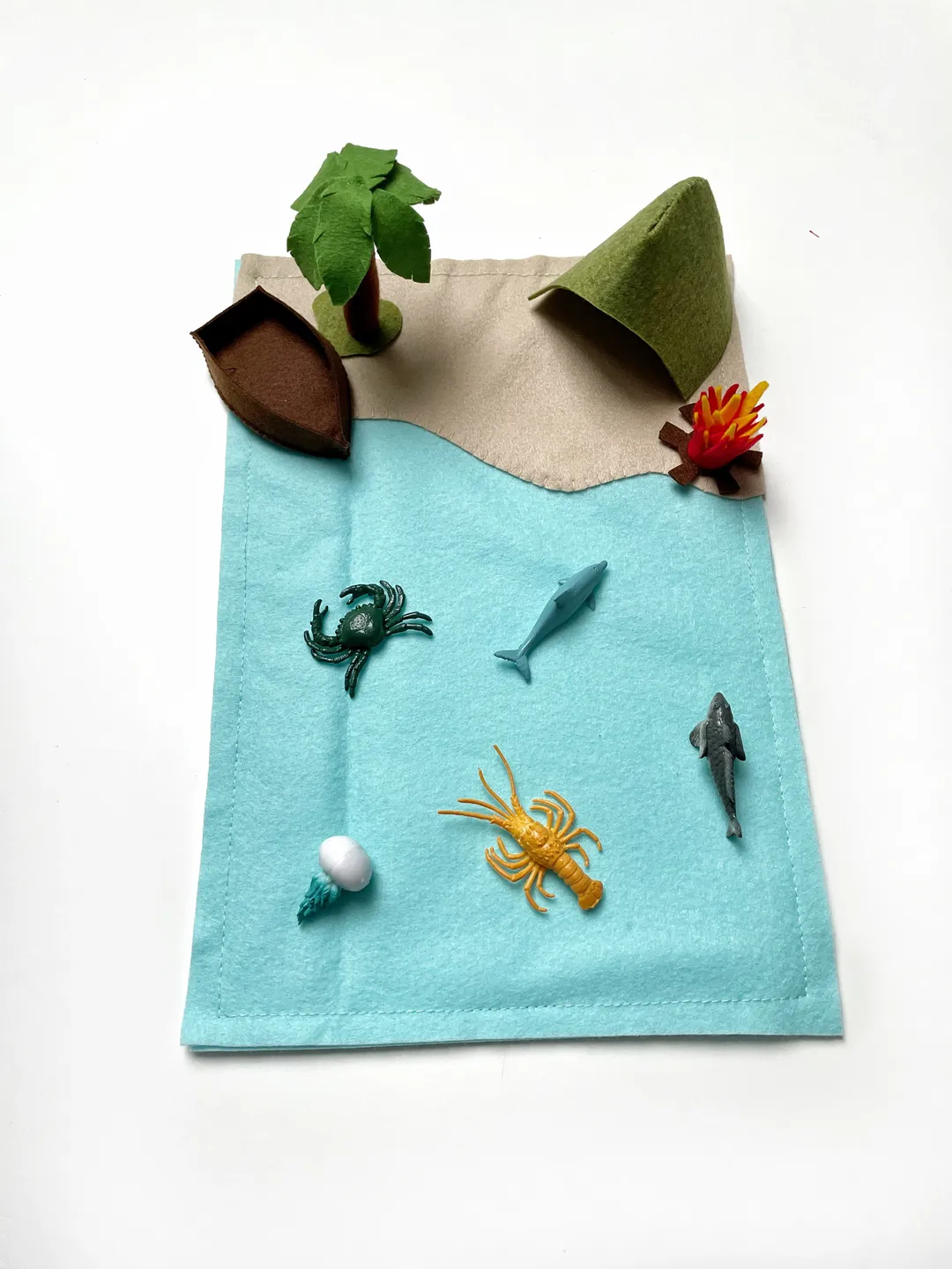 Ocean felt play mat, Ocean playscape, Ocean small world play, Kids play ...