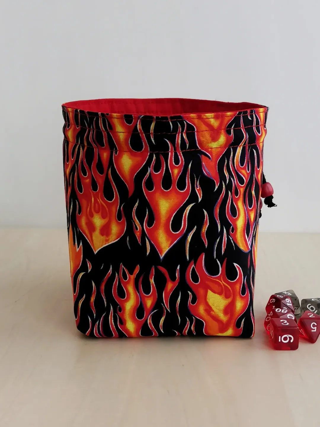 Large dice bag with pockets for 150-200 dice Fire