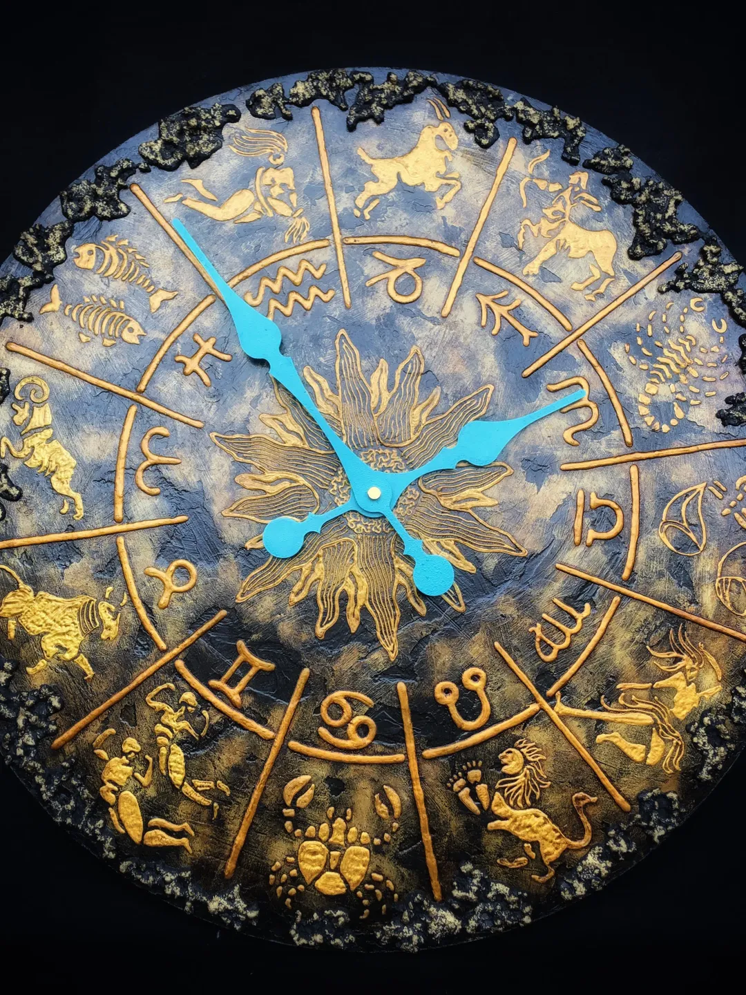 Large horoscope zodiac wall clock for bedroom, livingg room, kitchen