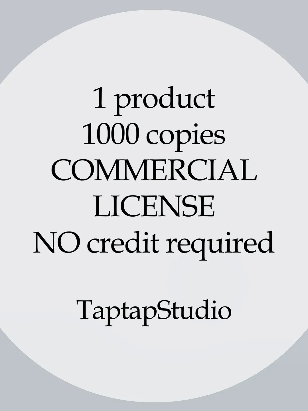 LIMITED Commercial License for 2 product. NO Credit required