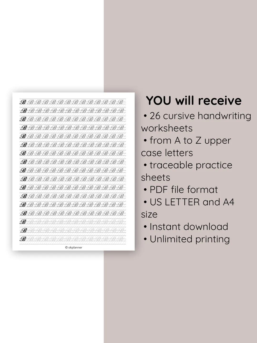 Calligraphy Uppercase Handwriting Worksheets: Traceable Practice for ...