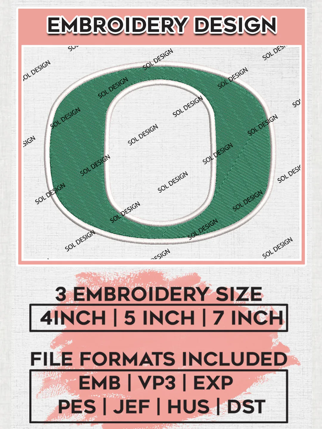 Oregon Ducks Logos Embroidery Design Files, NCAA Logos Embroidery ...