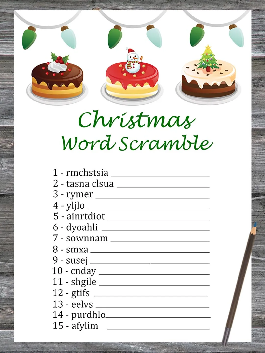 Christmas party games,Christmas Word Scramble Game Printable,Cake ...