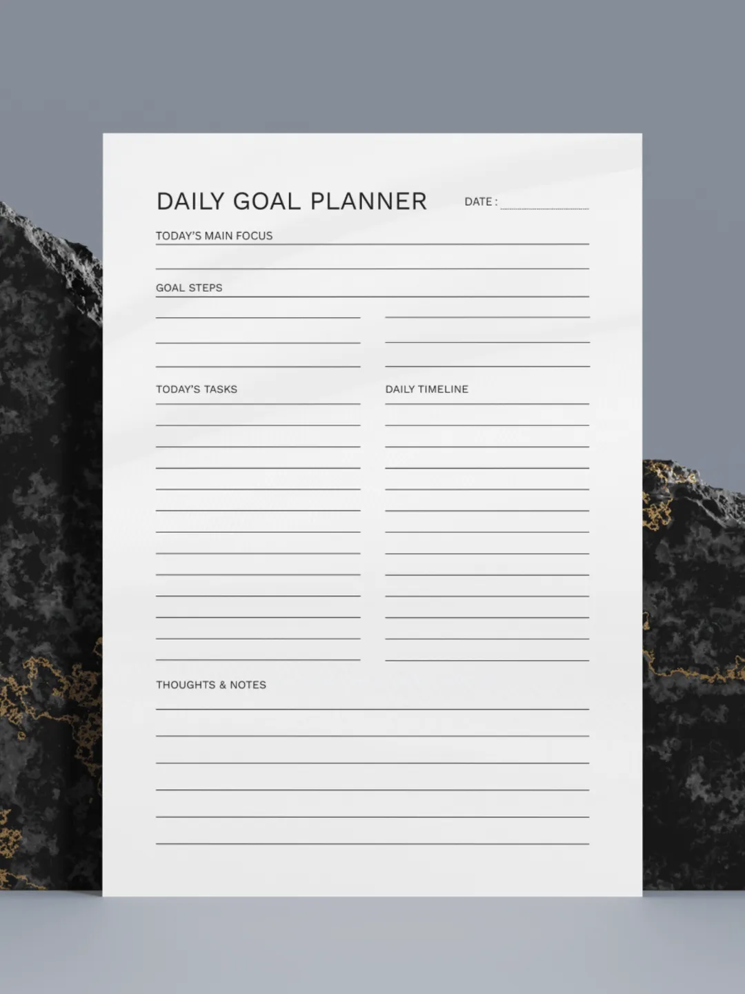 Minimalist Daily Goal Planner, Undated To Do List Printable (A4)