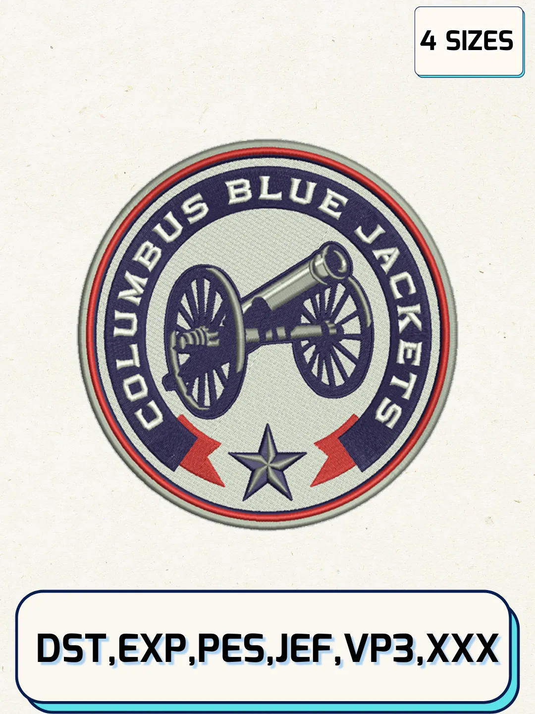 Columbus Blue Jackets Alternate Logos Embroidery Design Files, NHL ...