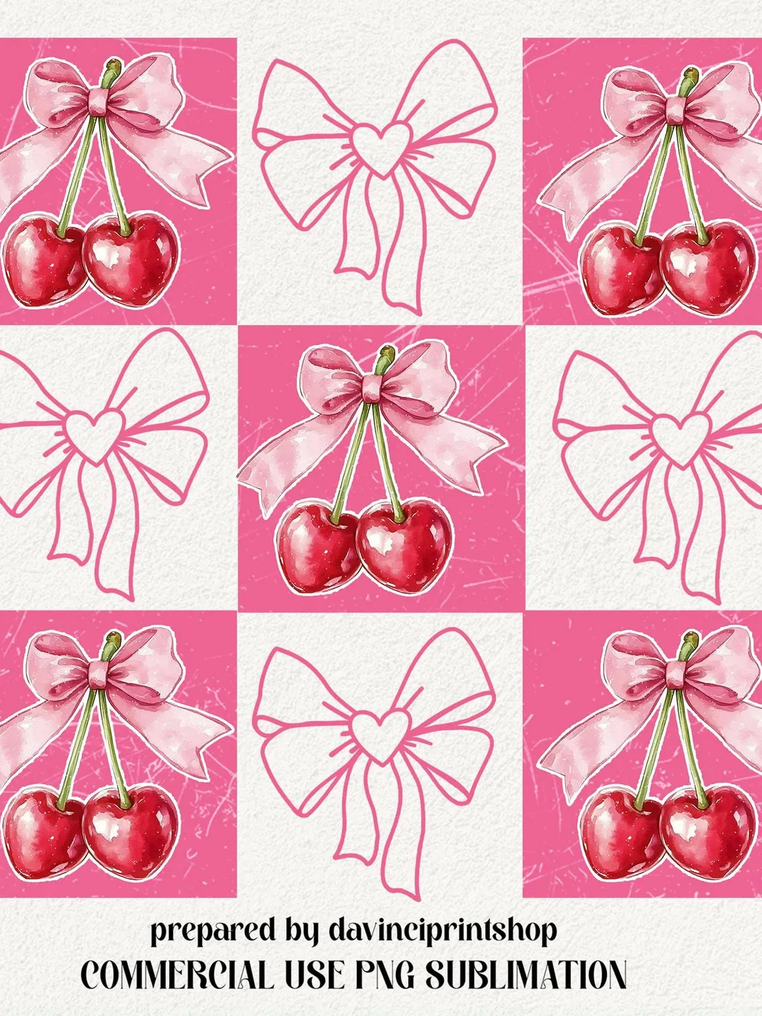 Checkered Cherry coquette png, Cherry Png, Trendy Valentines png, Pink ...