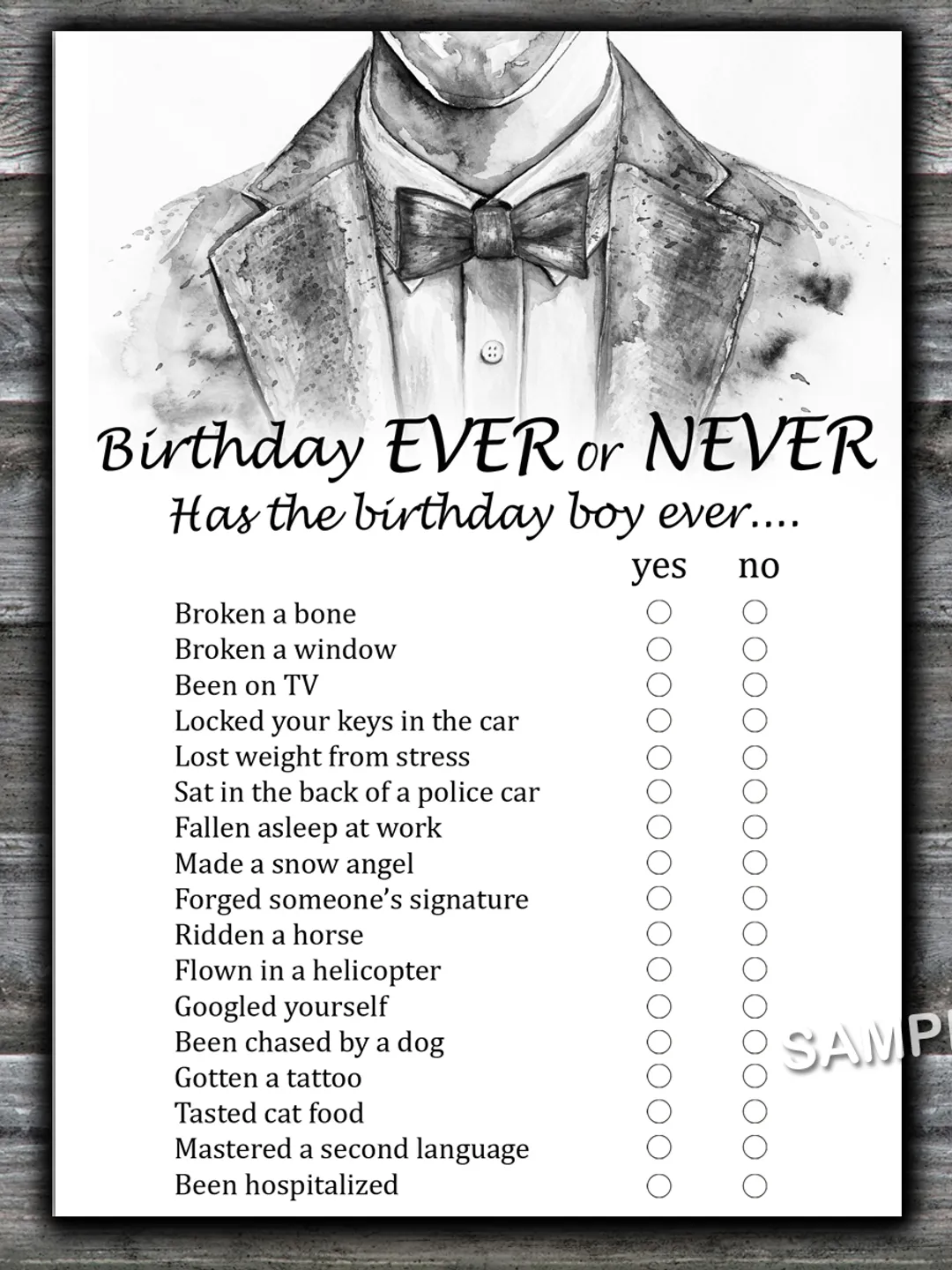 Bow Tie Birthday Word Search Game,Birthday Games for Him, Adult ...