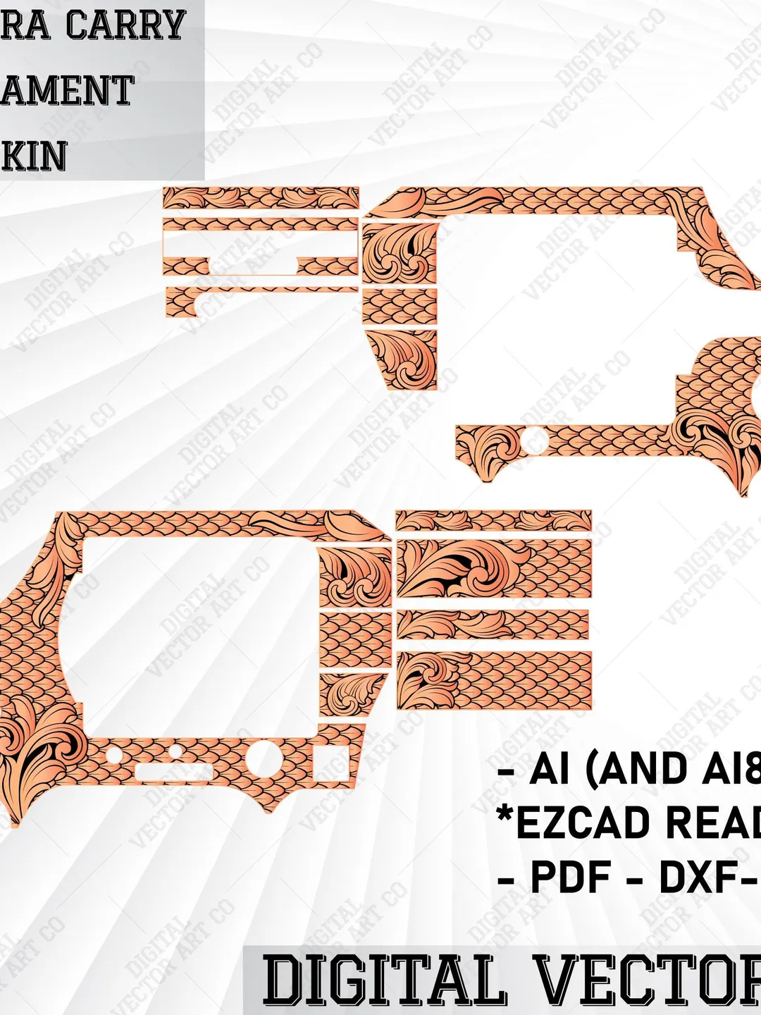 CoIt King Cobra Carry Scroll Ornament Snake Skin Vector Design