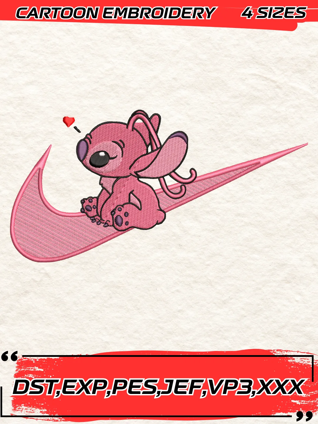 Swoosh Drip Pink Stitch Embroidery Design,Stitch Embroidery Design ...