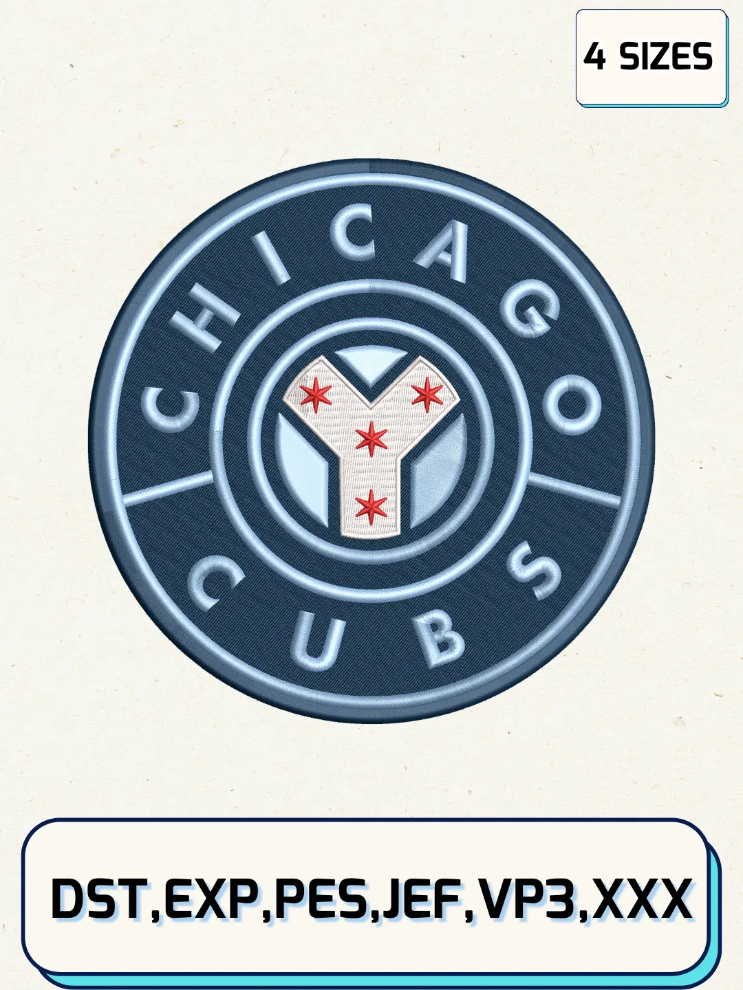 Chicago Cubs Alternate Logos Embroidery Design Files, MLB Logos ...