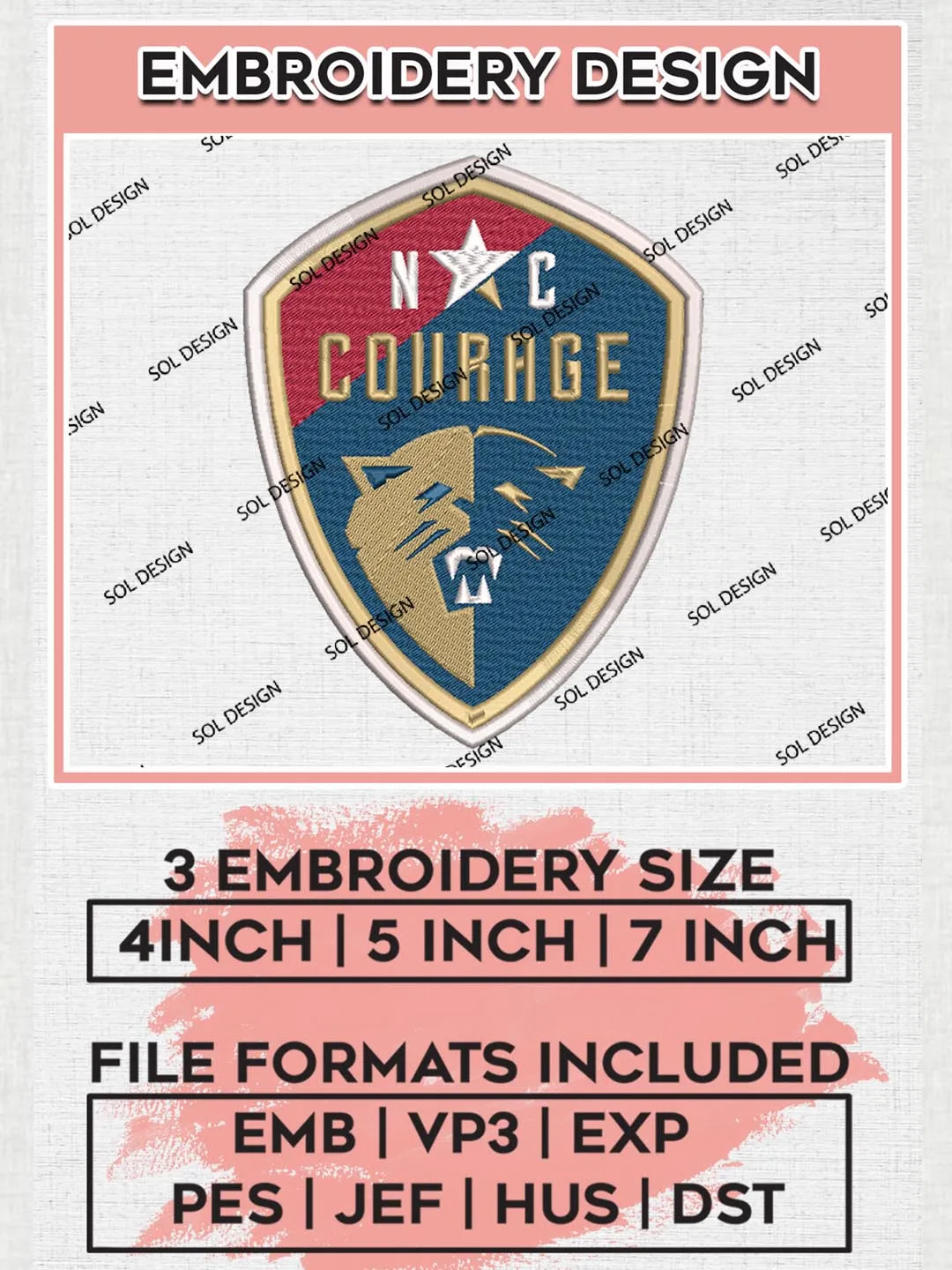 NWSL North Carolina Courage Logo Embroidery Designs, NWSL North ...