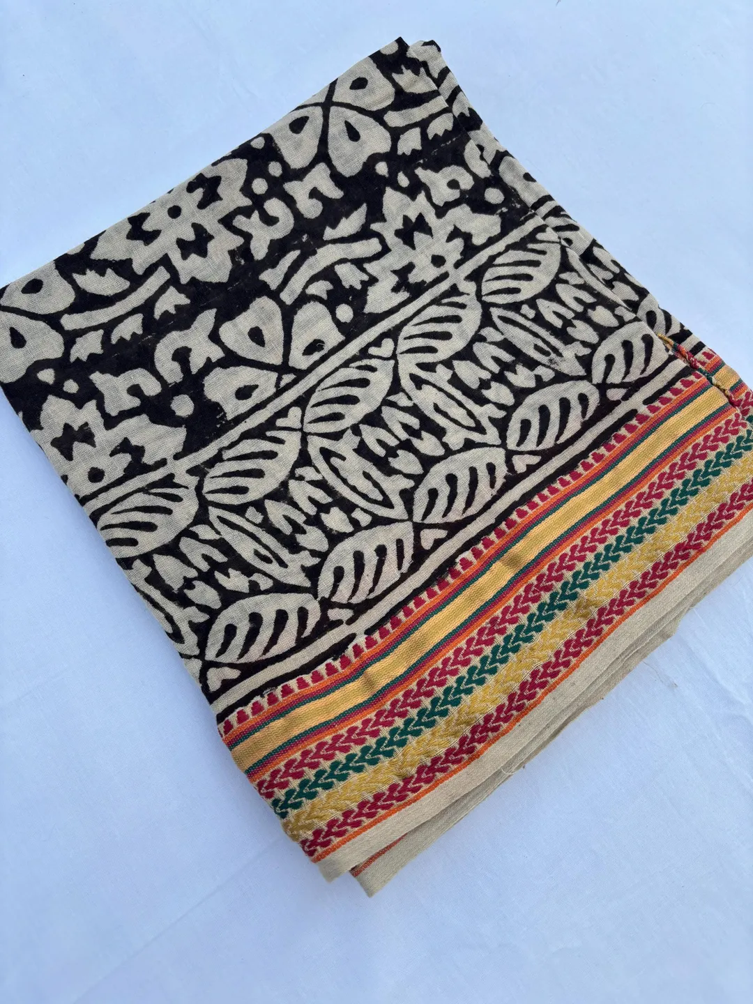 Hand Block Printed Cotton Sarong: Beach Wrap, Fashion Scarf